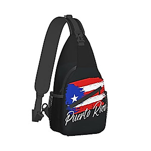 Puerto Rico Flag Sling Crossbody Backpack Bag Chest Bag For Men Women Travel Hiking Daypack