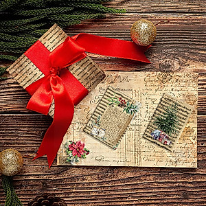 GLKTOPO Christmas Pattern Scrapbook Paper, 6 Inch Card Production Supplies, 24 Sheets Single Sided Acid-Free Cardstock Greeting Card, Handmade Gift Journaling Craft Kits (E-style)