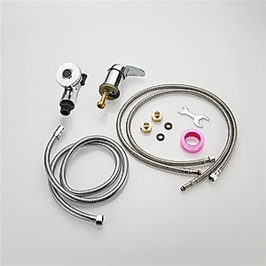 Weirun Salon Shampoo Bed Bowl Sink Basin Faucet or Backwash Unit,Shampoo Bowl Faucet with Hose and Shower Spray Head Wash Hair Sprayer,Chrome