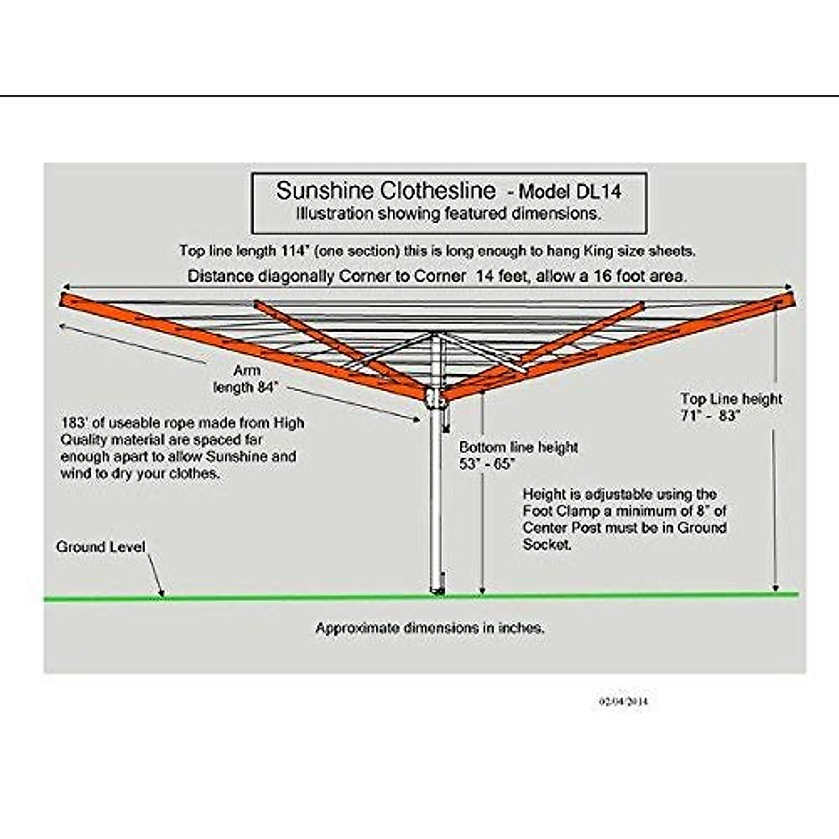 Sunshine Clothesline Outdoor Umbrella Shape Clothes Dryer