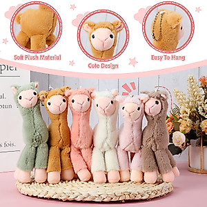 6 Pcs Mini Llama Stuffed Animals 7.87 Inches Alpaca Animal Stuffed Dolls Keychain Cute Tiny Llama Plush Stuffed Toys for Boys and Girls, Birthday Wedding Party Gift Bag Fillers Adorable Home Decor