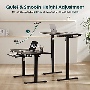 Sweetcrispy Standing Desk with Keyboard Tray, 55 x 24in Adjustable Height Electric Stand Up Desk Standing Computer Desk Home Office Desk Ergonomic Workstation with 3 Memory Controller, Black