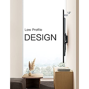 PERLESMITH Tilting TV Wall Mount Bracket Low Profile for Most 23-60 inch LED LCD OLED, Plasma Flat Screen TVs with VESA 400x400mm Weight up to 115lbs, Fits 16" Wood Stud