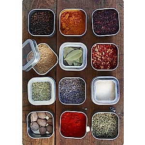 Nakpunar 6 pcs Clear Top Square Tins - 8 oz