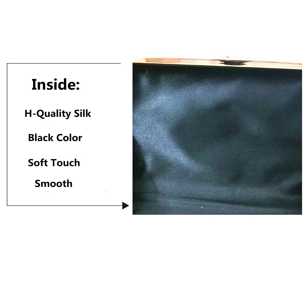 AININTON Women Embroidered Bag Silk Shoulder Bag Black Handbag Rectangle Crossbody Bag with Pearl Chain for Wedding Party Banquet