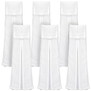 Moukeren 6 Pcs Football Towel Quarterback Football Field Towel Football Hand Towels Cotton Closed Loop Gym Towel with Hook and Loop Fastener for Football Sport Accessories (White)