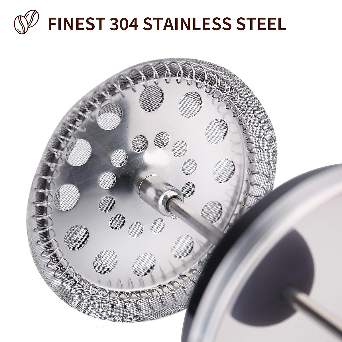 Kitchenexus French Press Coffee Maker, Coffee Press & Tea Maker with Stainless Steel Filter, Portable Glass Coffee Press with 4 Filter Screens 32oz/1000ML, Ideal for Camping Travel