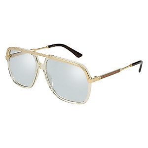 Gucci GG 0200 S- 005 YELLOW/LIGHT BLUE GOLD Sunglasses
