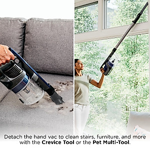 Shark IX141 Pet Cordless Stick Vacuum with XL Dust Cup, LED Headlights, Removable Handheld, Crevice Tool & Pet Multi-Tool, 40min Runtime, Grey/Iris