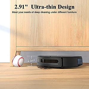 EICOBOT Robot Vacuum and Mop Combo,2000Pa Suction,Robot Vacuum Cleaner,2 in 1 Mopping Robot Vacuum,230ML Water Tank, Slim,Self-Charging,Vacuum Robot Ideal for Hard Floor, Pet Hair, Carpet,Black