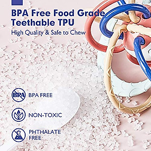 Baby Teething Toys for Babies 0-6 Months Baby Toys 0-6 Months Baby Toys 6 to 12 Months 4 Textures Infant Toys Baby Toys 0-3-6-12 Months Baby Teether Teethers for Babies Baby Rattle Girl Boy Gifts Toys