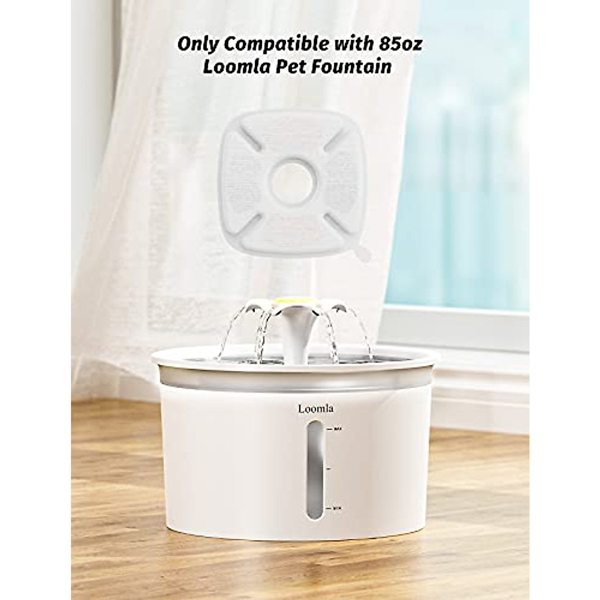 Loomla 4 Pack Replacement Filters & 4 Pack Replacement Pre-Filter Sponges for Bellflower Pet Fountain Cat Water Fountain (VC1456)