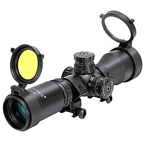 Barska AC13268 Contour Scope 3-9x42 Illuminated Trace MOA Reticle with Rings, Black, One Size