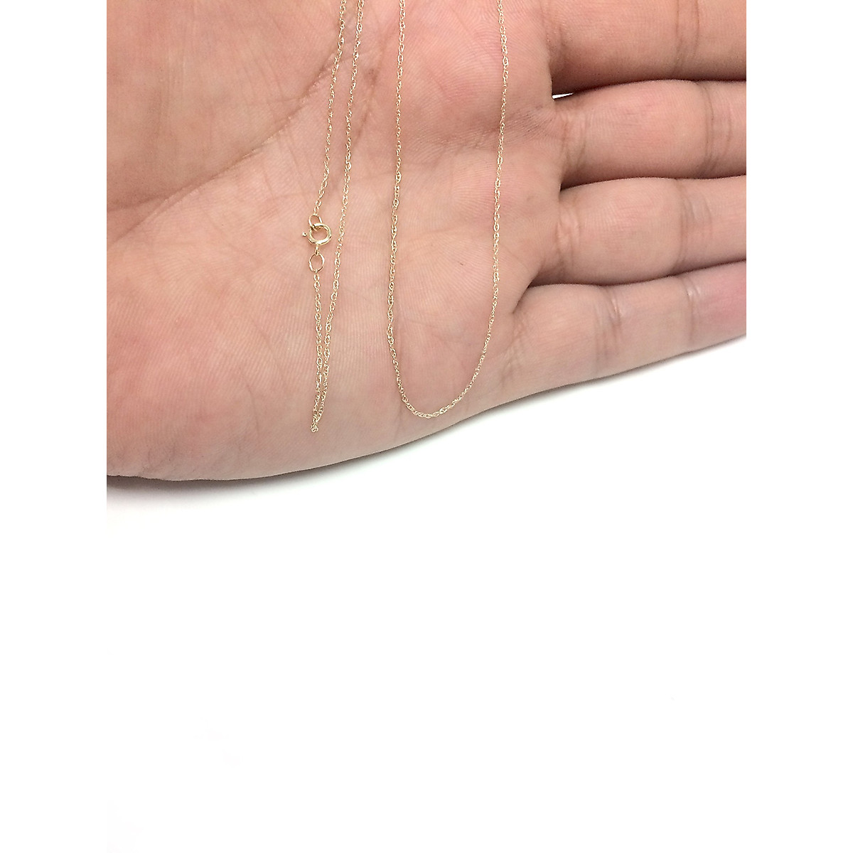 Jewelry Affairs 10k Yellow Real Gold Rope Chain Necklace, 0.6mm, 18"