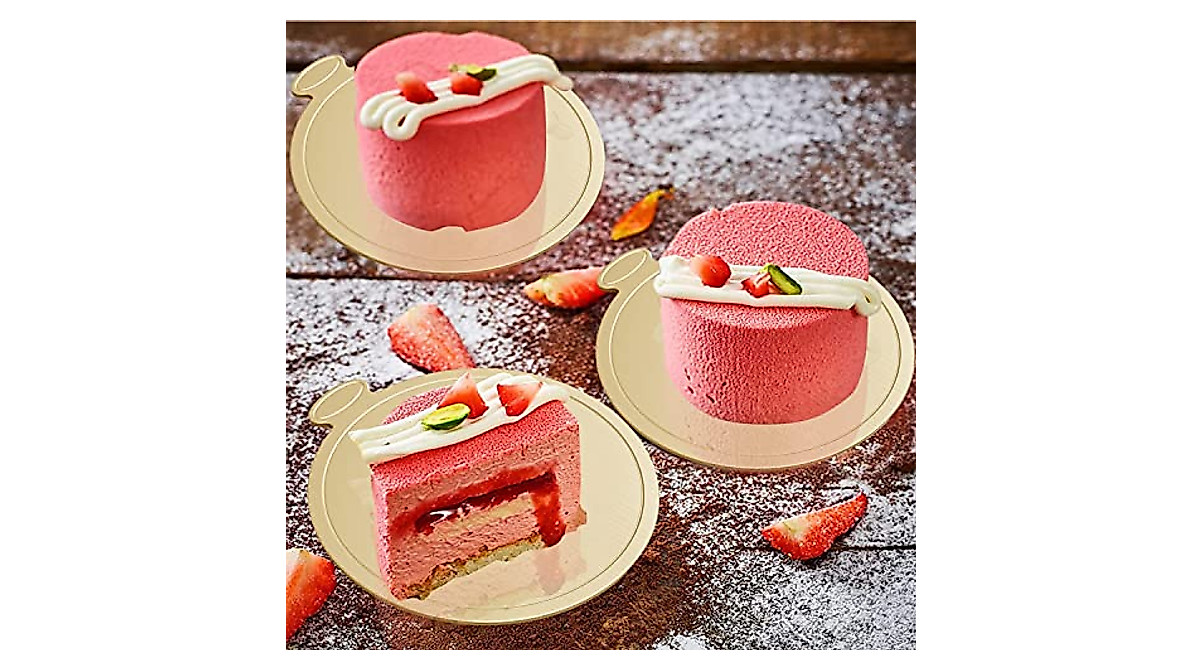 80 Pcs Gold Mini Cake Boards for Pastries & Events