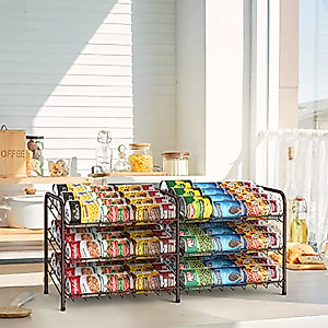 NANANARDOSO Can Organizer for Pantry, 3 Tier Can Dispenser Rack Holds up to 72 Cans, Can Storage Organizer Holder for Canned Food Storage Kitchen Cabinets or Pantry Shelf Countertop, Brown