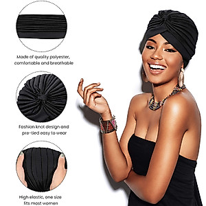 SATINIOR 16 Pieces Stretch Turbans Polyester Turbantes para La Cabeza De Mujer Head Turbans Head Turbans Turbines for Women, 16 Colors(Chic Color)