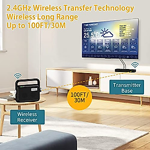 Tosima TV-6000 Wireless TV Speakers Hearing Assistance-Portable TV Soundbox,TV Sound Amplifier,Audio Hearing Devices,2.4G 100Feet Full Range Stereo Sound Box with Headset Jack Applicable