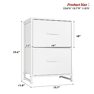 Nicehill White Nightstand, Nightstand with Drawer for Bedroom, Small Dresser Bedside Table Bedside Furniture, Small Night Stand for Kids' Room, End Table with Wooden Top, Steel Frame, Modern, White