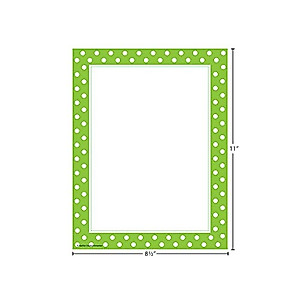 Teacher Created Resources Lime Polka Dot Computer Paper (4765)