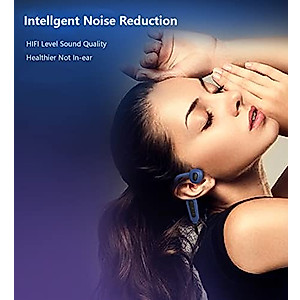 Sudroid Bluetooth Waterproof Headphones Wireless, Bone Conduction Headphones Hi-Fi Stereo Sound Neckband Open Ear Headset for Swimming Cycling Running Gym, Grey