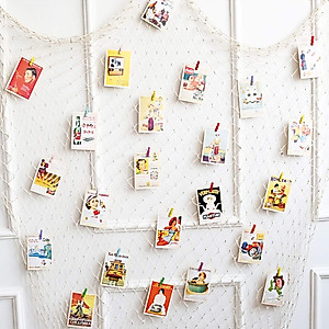 OJYUDD Fishing Net Decor, Fishnet Decor, Mediterranean Style Photographing Decoration, Natural Fish Net, Fish Net Party Accessory and Wall Table Decor (Creamy White)