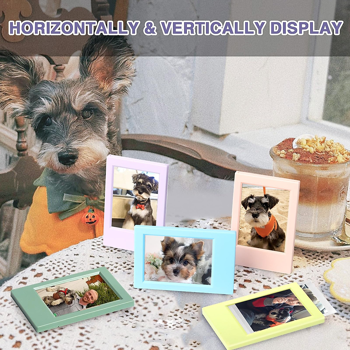 CAIYOULE Mini Picture Frame for Instax Mini 99/12/11/9/8/7+/EVO 3'' Film - Polaroid 2x3 Photo Frame Small Wallet Size Frames (10 Pack)