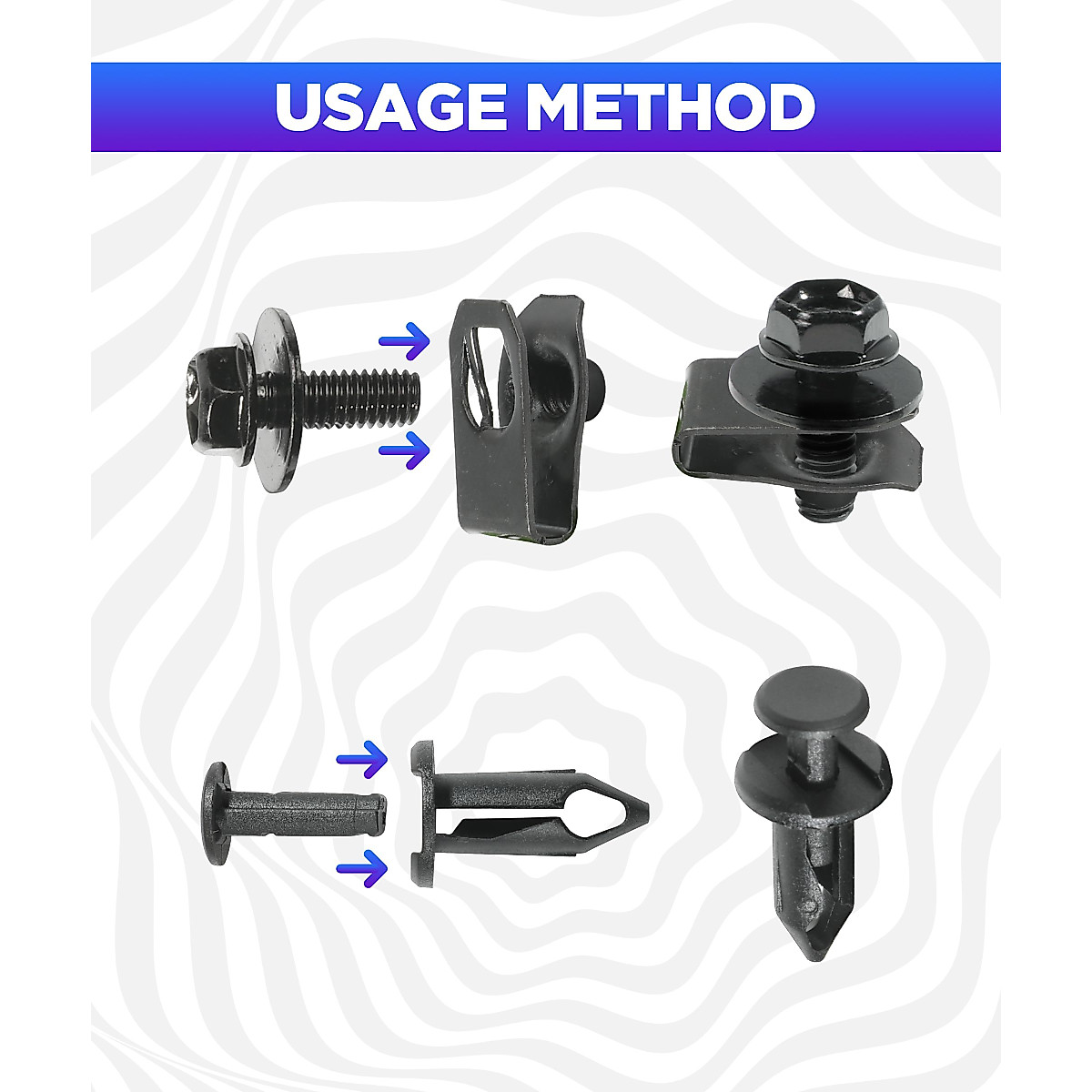 35 PCS Engine Under Cover Splash Shield Guard Body Bolts, Splash Shield Guard Retainer Bumper Fender Liner Fastener Rivet Clips and Extruded U-Nuts Kit