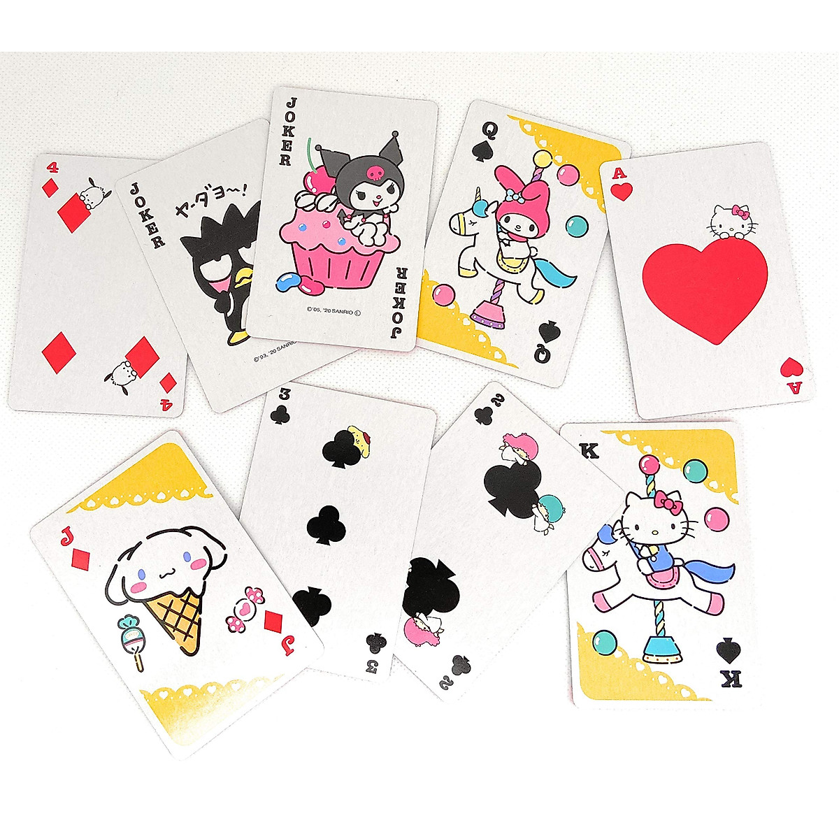 Sanrio Characters Playing Card Hello Kitty, Little Twin Stars, My Melody, Cinnamoroll, Pompompurin, Pochacco 3.5in x 2.4in x 0.7in with Paper case