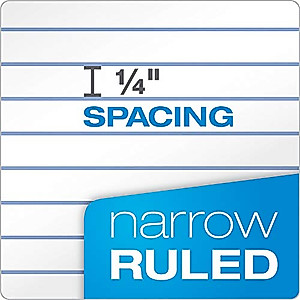 TOPS Docket Writing Pads, 8-1/2" x 11-3/4", Narrow Rule, White Paper, 100 Sheets, 4 Pack (99612)