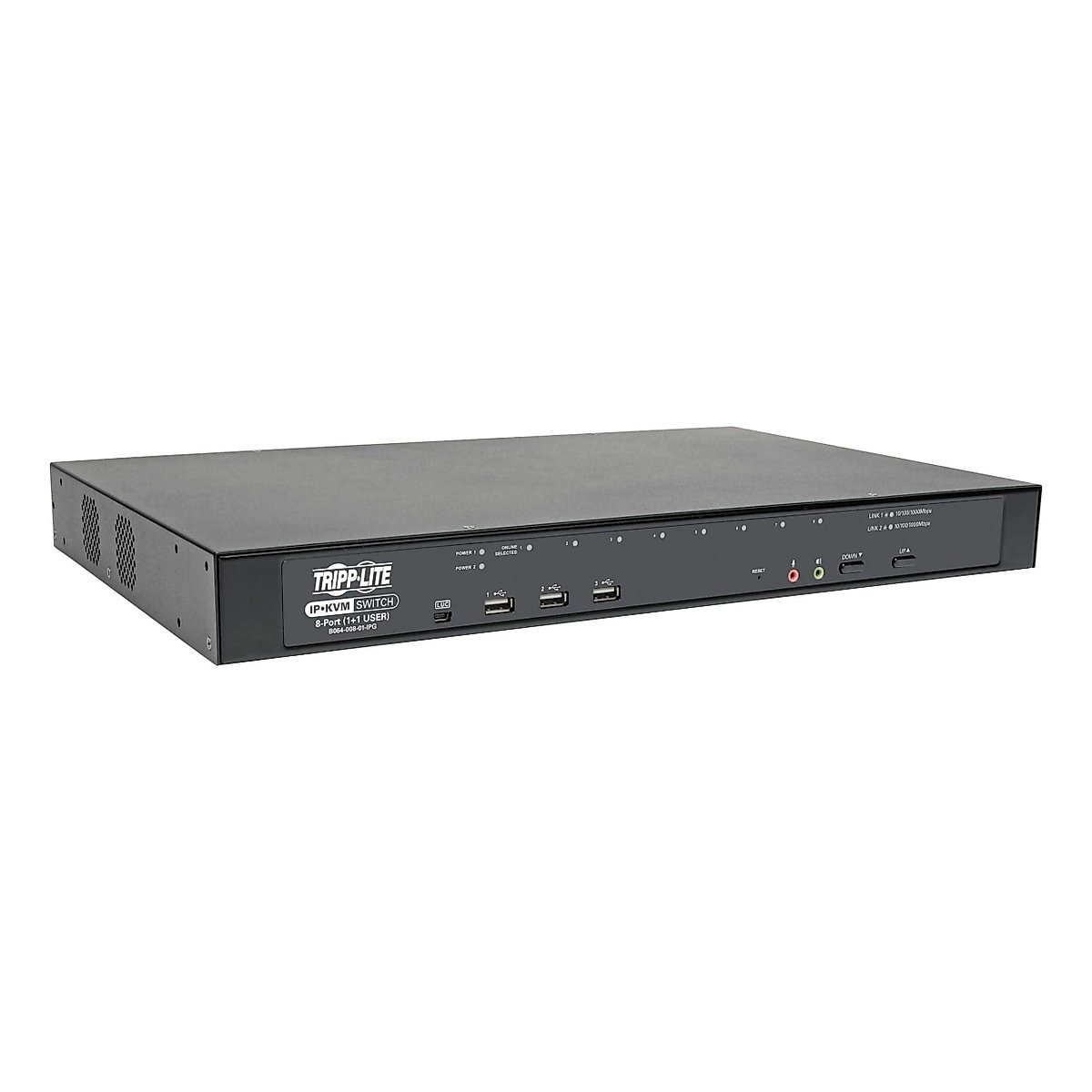 Cat5 KVM Switch Over IP 8-Port W/Virtual Media 2 Users 1URM TAA