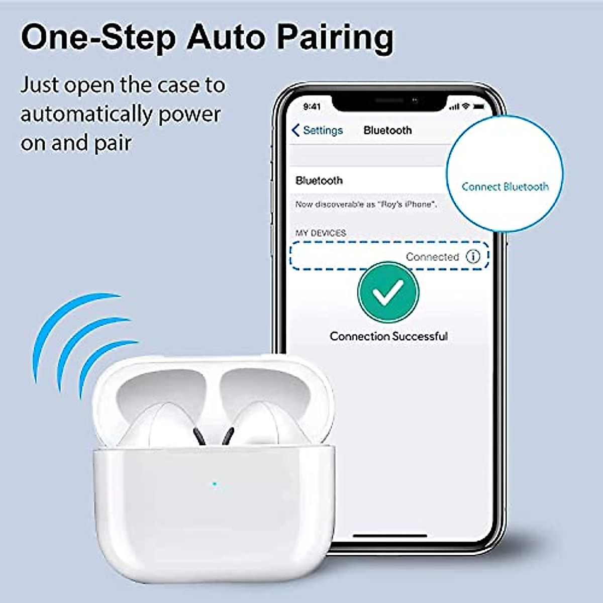 Wireless Earbuds,Bluetooth 5.3 Headphones Noise Cancelling Air Buds Pods 3D Stereo Ear pods in-Ear Ear Bud Built-in Mic IPX7 Waterproof Earphones Sport Headsets for iPhone/Samsung/airpod Case/Android