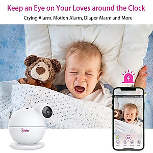 iBaby i2 Breathing Smart Baby Monitor and iBaby M8 2K Baby Camera Monitor, Night Vision, 2 Way Talk, Compatible with Smartphone.