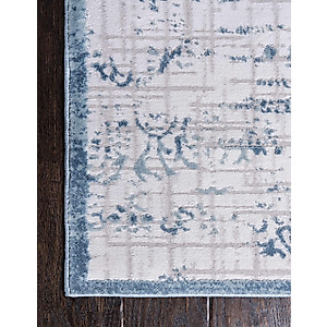 Unique Loom Aberdeen Collection Area Rug - Stanhope (4' 1" x 6' 1" Rectangle, Blue/ Gray)