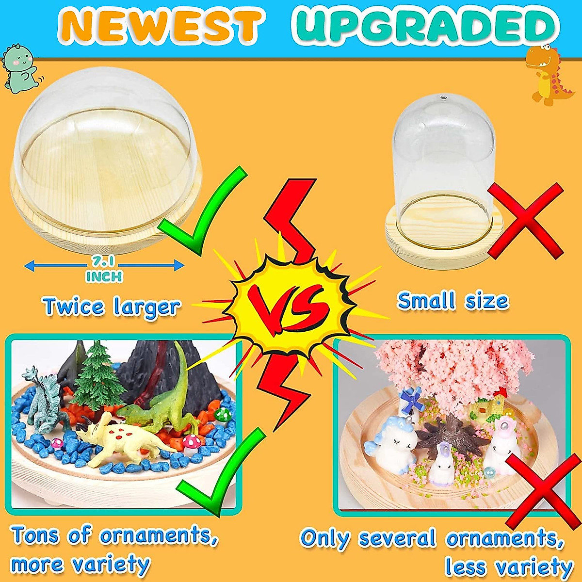 Y YOFUN Make Your Own Dinosaur Night Light - Dinosaur Toys for Kids, Dinosaur Decor, Dinosaur Craft Kit, Arts and Crafts Night Light, Gifts for Boys Age 5 6 7 8 9 10 Years Old