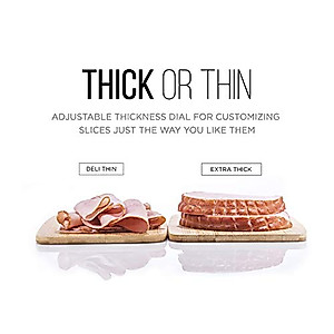 Chefman Die-Cast Electric Meat & Deli Slicer, A Powerful Machine with Adjustable Slice Thickness, Stainless Steel Blades & Safe Non-Slip Feet To Easily Cut Ham, Cheese, Bread, Fruit & Veggies At Home