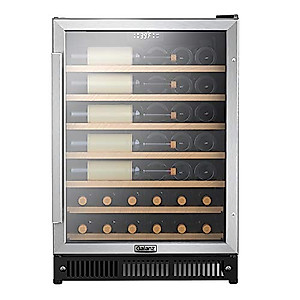 Galanz GLW57MS2B16 47 Bottle Built in Wine Refrigerator, Digital Temperature Control, White LED Interior Lighting, 5.7 Cu. Ft., Stainless Steel