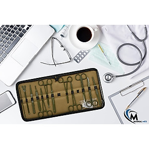 MuskalMed Advanced Dissection Kit - 24 Pieces Total. High Grade Stainless Steel Instruments Perfect for Anatomy, Biology, Botany, Veterinary and Medical Students 11 Bonus Scalpel MLT-03