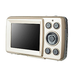 Portable Digital Camera, 16MP Zoom Recording Compact Camera Pocket Camera with 2.4 Inch Display Point and Shoot Camera for Kids, Beginners(Gold)