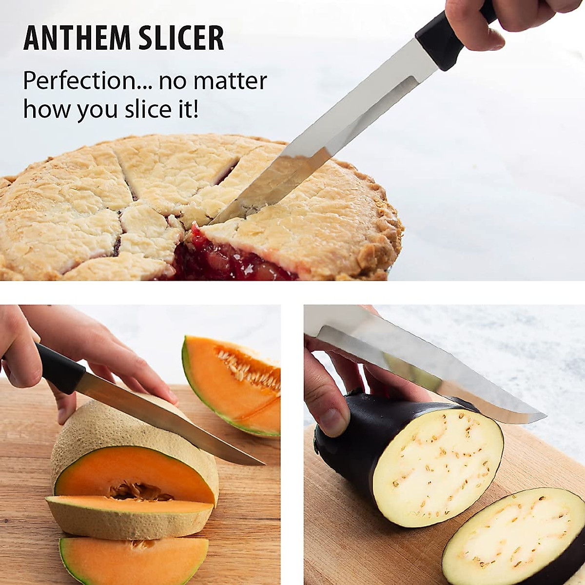 Rada Cutlery Anthem Series Slicer Knife, Black Handle