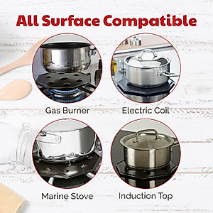 SimmerMat Heat Diffuser - Flame Diffuser Stove Cover Ring - Fire Diffuser for Any Type of Electric or Gas Stove - Dishwasher Safe Stove Top Cover - Steel Plates for Simmering and Slow Cooking - 2 Pack