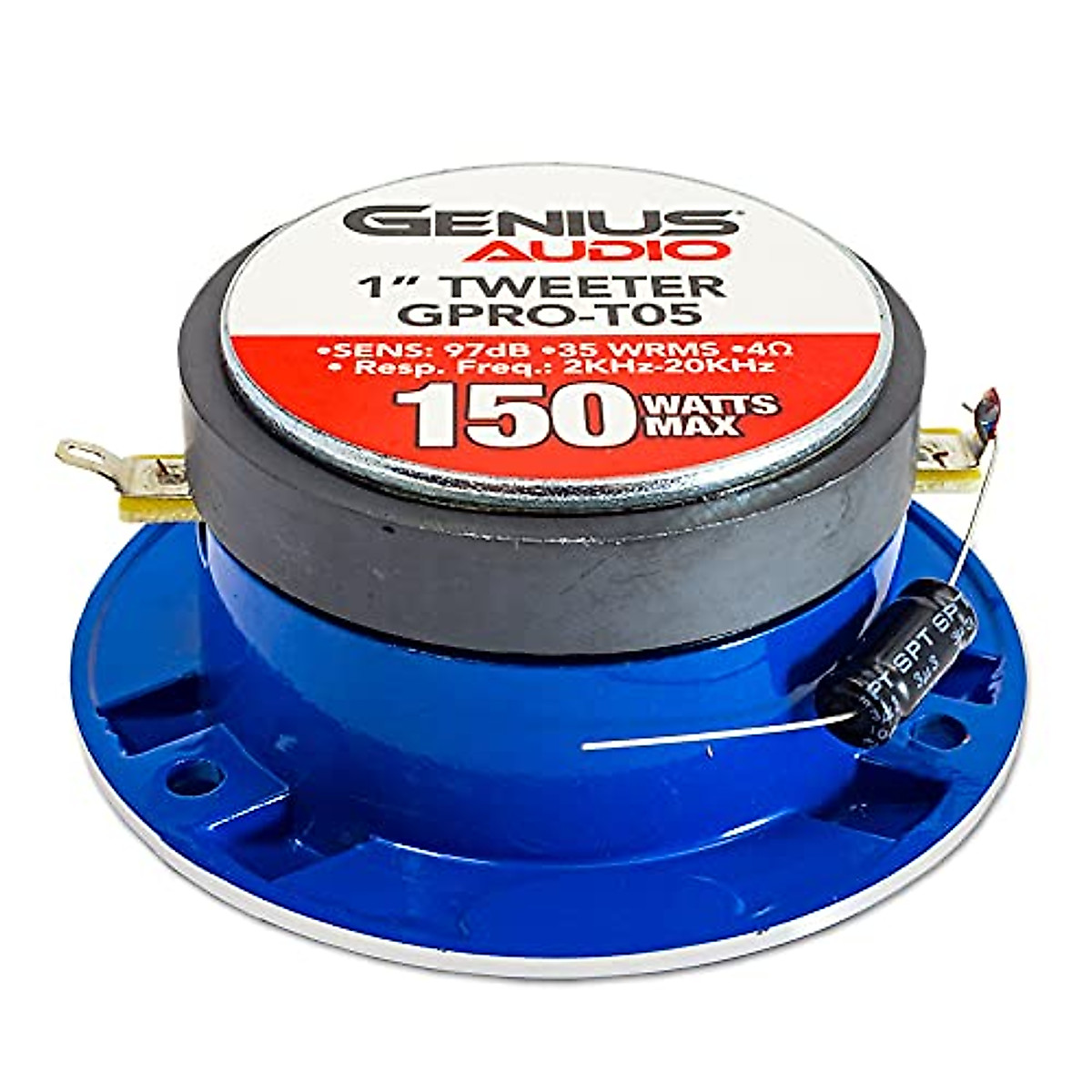 Genius GPRO-T05 1" 150 Watts-Max Tweeter Car Audio Aluminium Diaphragm 4-Ohms Pair