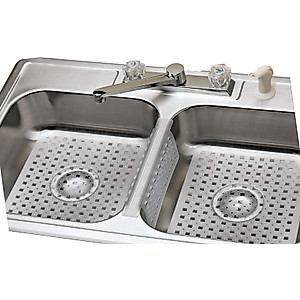 New Clear Kitchen Dish Safe Kitchen Sink Protector Mat Pad Set, 3 Piece Combo Set Includes -2 Sink Mats - 1 Sink Saddle