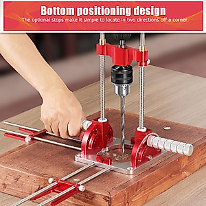 Portable Drill Guide Self-Centering Portable Drill Guide w/Chuck Key, 0° To 60° Angle Drill Guide w/Easy-To-Read Protractor Scale,Multi-Angle Drill Guide With Self-Centering Base Woodworking Furniture