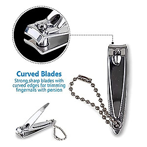 (6 Pack) Toe Nail Clippers Toenail Clippers and Fingernail Clipper Set, Premium Stainless Steel Ultra Sharp Sturdy Curved Edge Cutter Trimmer Finger Nail Clip for Adults Men Women Nail Cleaner