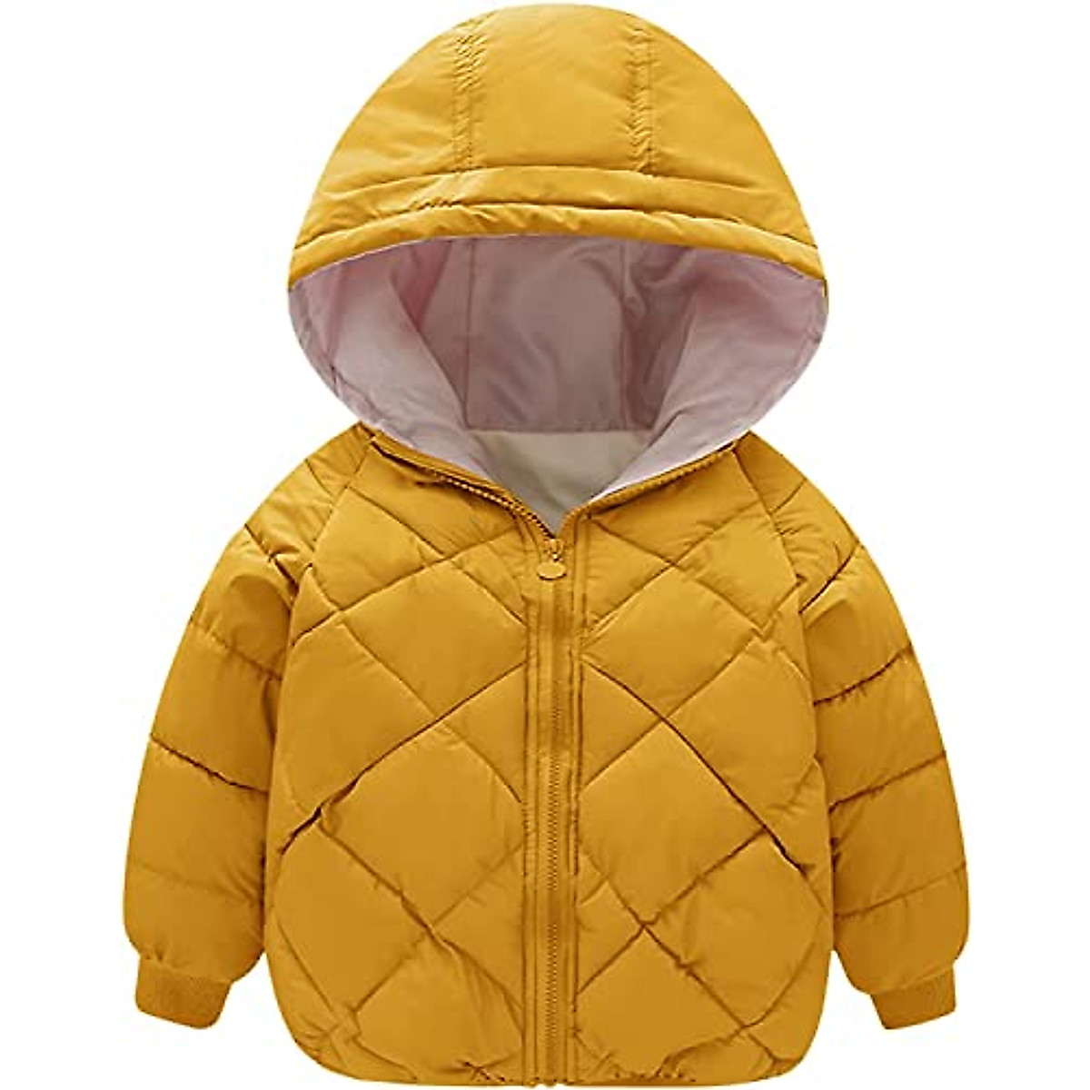 Winter Coats for Baby Boys Girls Solid Winter Thick Warm Hooded Windproof Coat Snowsuit Kids Toddler Outwear (blush Red, Small)