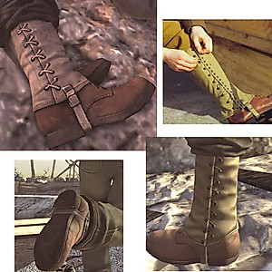 SMONT Canvas Gaiters Snake Gaiters Leg Gaiters for Men Ww2 Gaiters Reproduction WWII Us M1936 Leggings Gaiters for Hiking Army Khaki Canvas Gaiters Puttee Protection for Legs, 3R