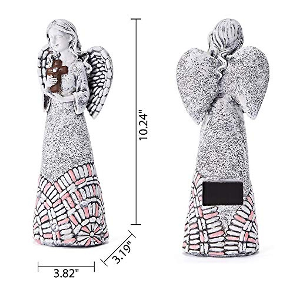 Yiosax Garden Angel Statues Outdoor Decor - Moonrays Solar Angel Figurines Lights Angel Décor for Home，Patio, Yard Art, Memorial & Blessing Gifts,Garden Gifts for Grandma（10.24inch）