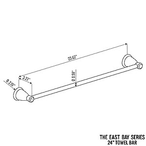 Bennington East Bay 24-in. Towel Bar Holder Rack Bathroom Hardware Bath Accessory, Oil Rubbed Bronze