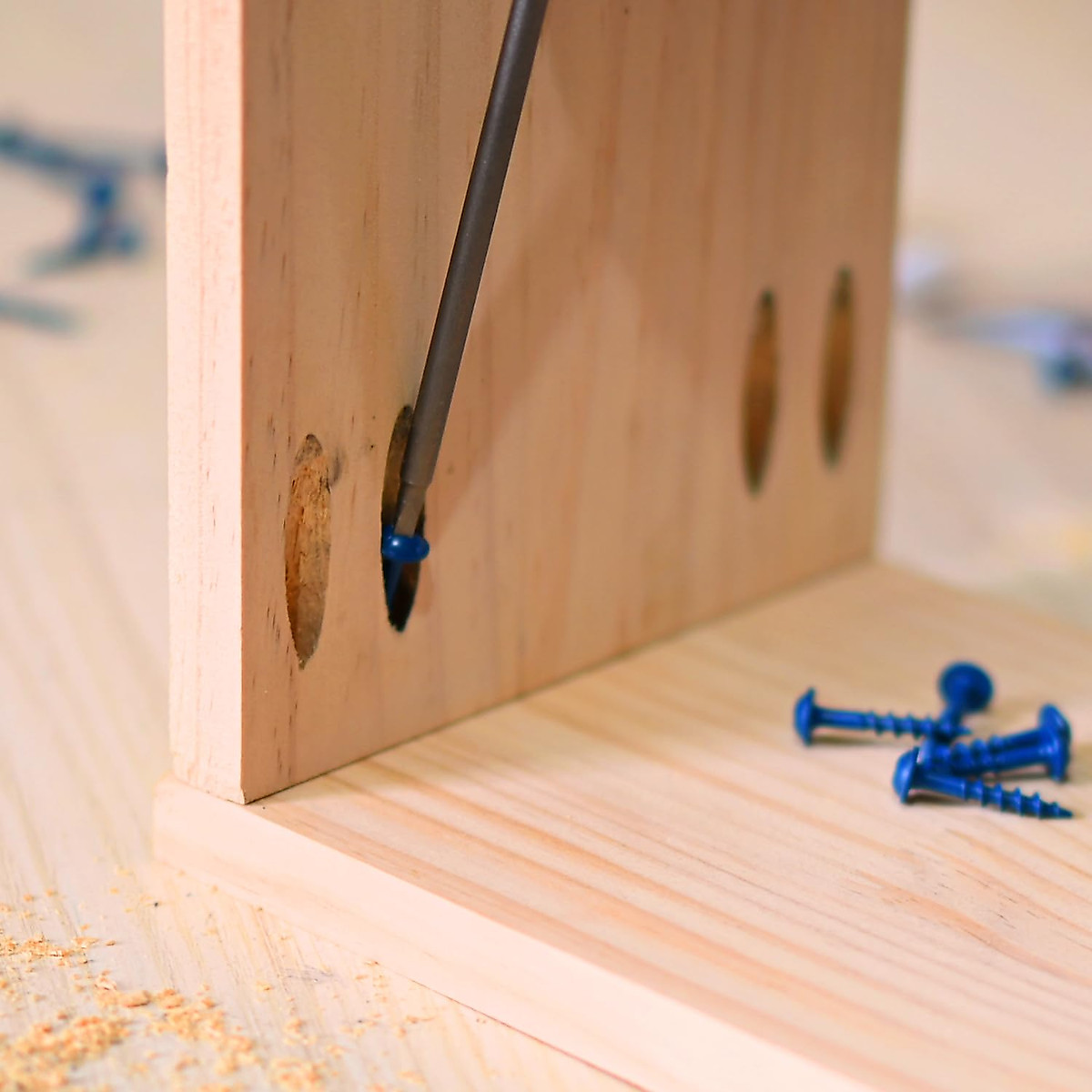 LUPANTER #8×2-1/2 Inch Pocket Hole Screws,300 Pcs,Wood Screws for Wood Working with Blue Coated,Square Drive Head…